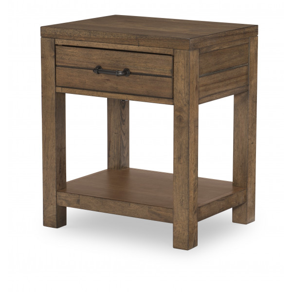 Summer Camp-Brown Open Night Stand (1 Drawer, Open Shelf, Motion Light ...